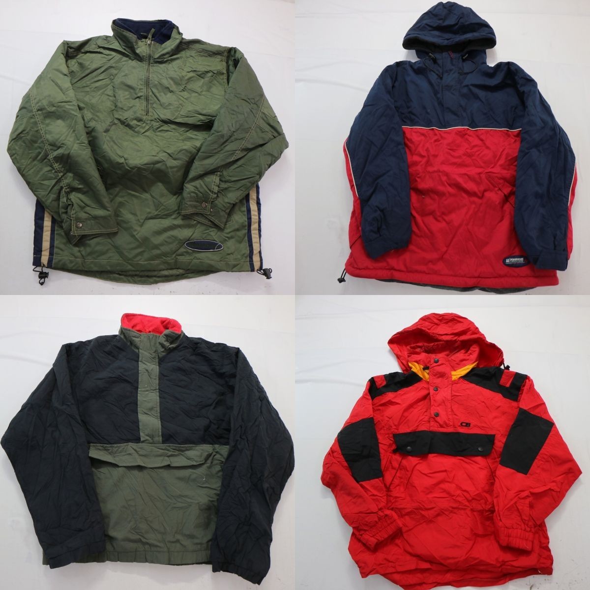 【やや傷や汚れあり】 古着屋系 ジャケット set プルオーバー ハーフジップ 他 (メンズM) 4枚セット まとめ売り 古着卸 1円スタート ...