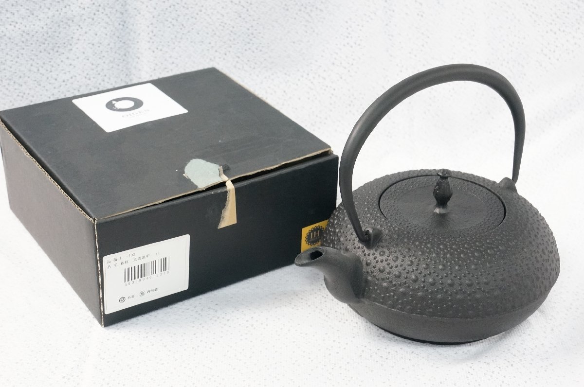 【未使用に近い】813* OIGEN オイゲン 盛栄堂 南部鉄器 東雲亀甲 H-193 鉄瓶 急須 1L IH対応 100v 200v 及源鋳造 共箱付 未使用品の落札情報詳細 - ヤフオク ...