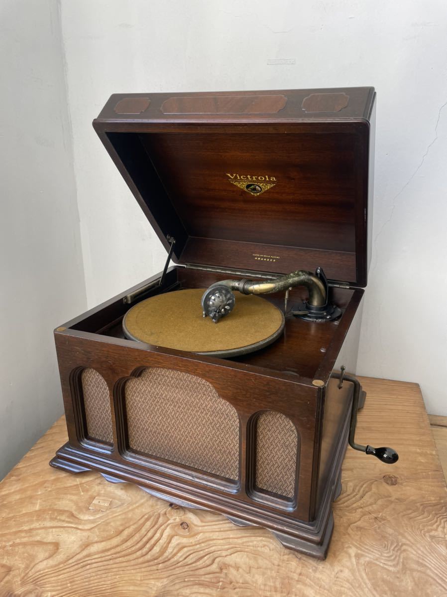 Victor 日本ビクター VV1-80 卓上蓄音機 ビクトローラ 針つき 昭和レトロ Victrola ヴィンテージ 骨董品 G651の落札 ...