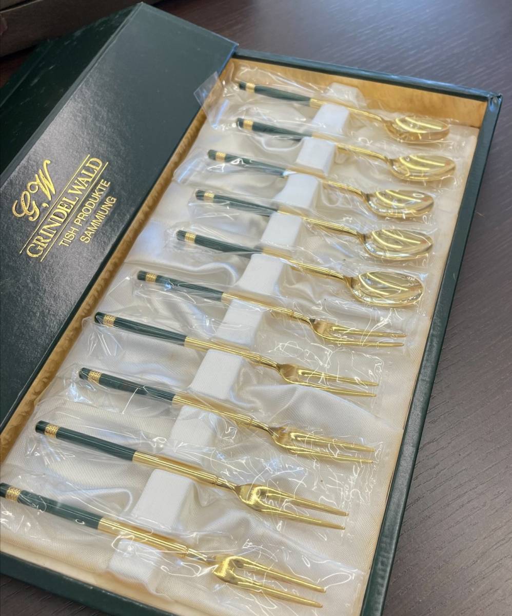 【目立った傷や汚れなし】#756 GRINDEL WALD グリンデルワルト カトラリーセット 10本セット スプーン×5 フォーク×5 食器 ...