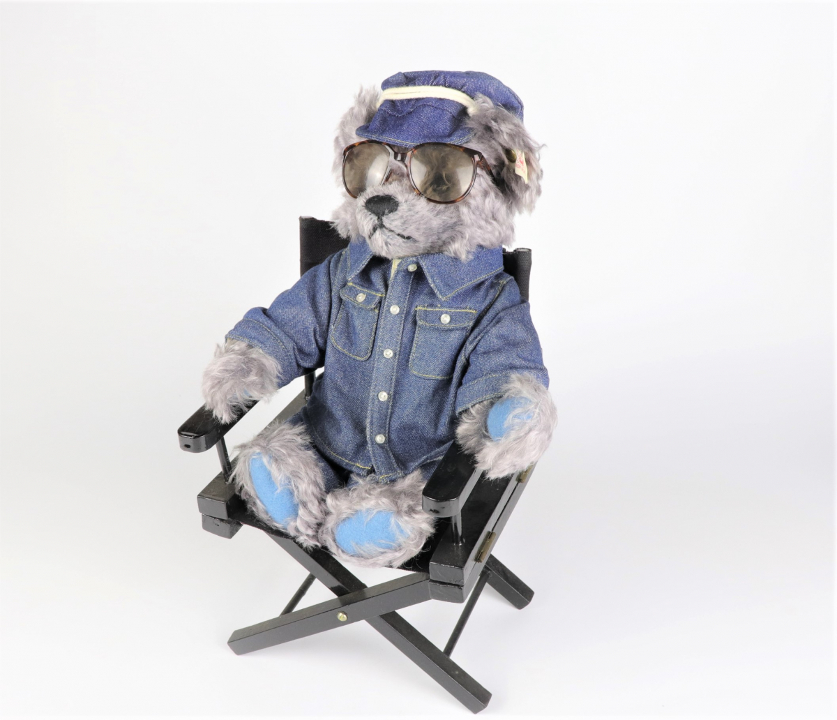 【目立った傷や汚れなし】【 黒澤明 モデル 限定 2000 】 Steiff シュタイフ テディベア ディレクターズチェア 付き