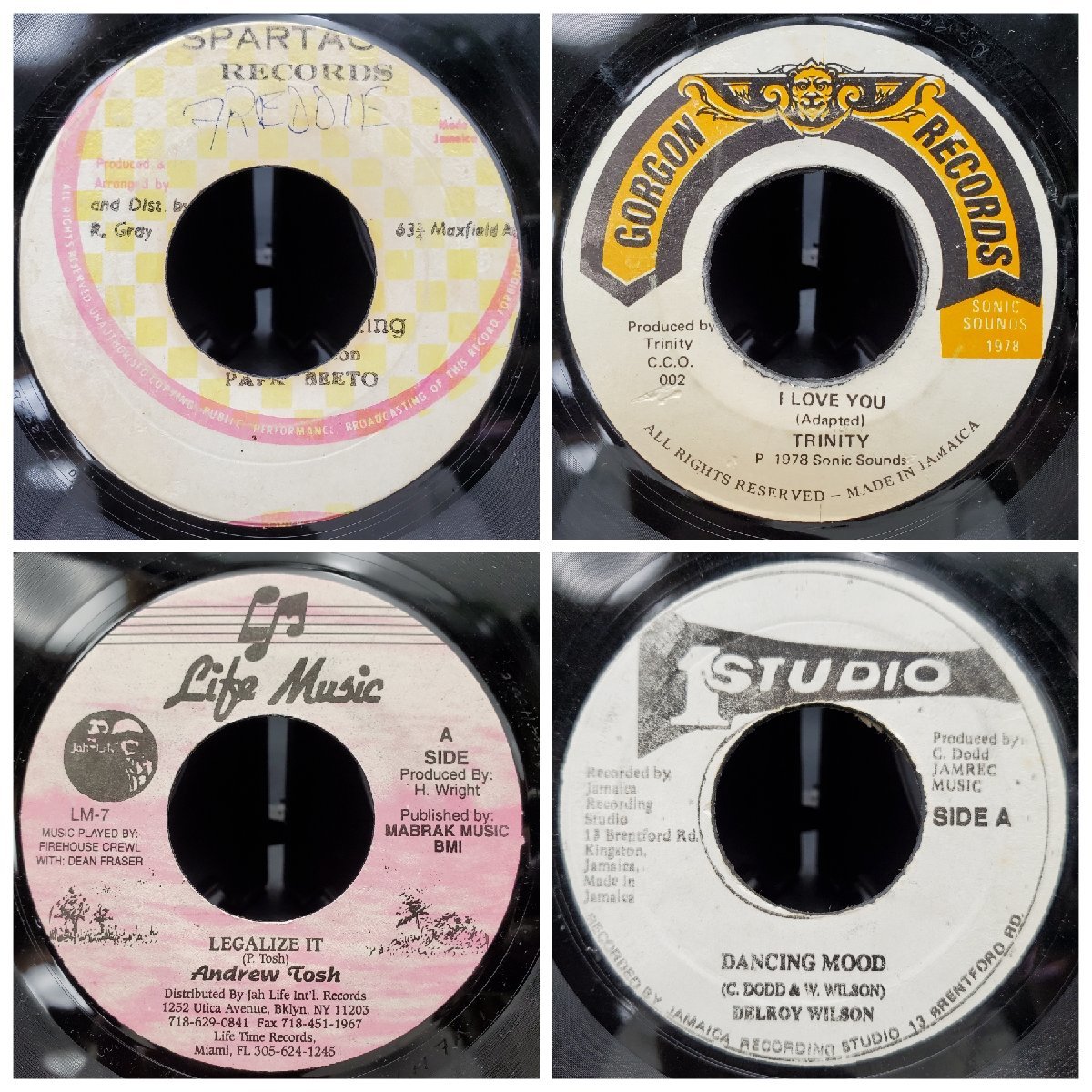 【傷や汚れあり】【宝蔵】洋楽 シングルレコード 17.5㎝ ドーナツ盤 DELROY＆WILSON/TRINITY/ANDREW TOSH ...