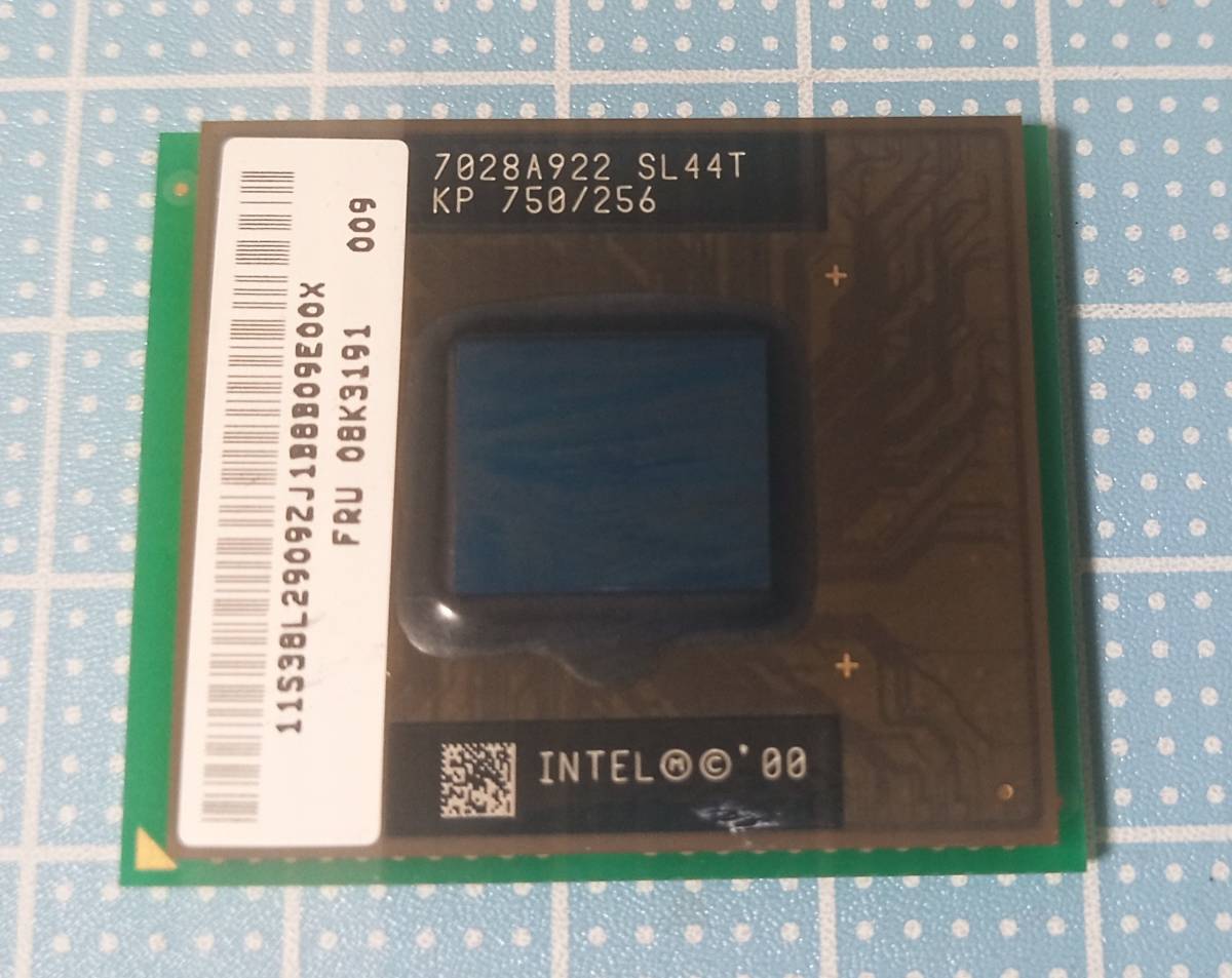 【やや傷や汚れあり】Intel Mobile Pentium III 750MHz SL44T Coppermine mPGA2 ジャンク扱い ...