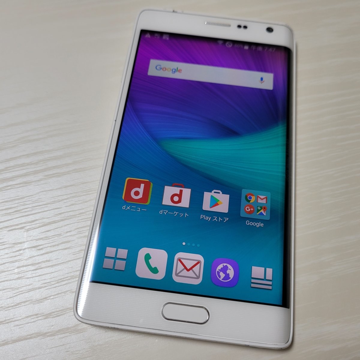 【傷や汚れあり】 ★【28613WM】 完動品 docomo SC-01G SAMSUNG Galaxy Note Edge フロストホワイト ...