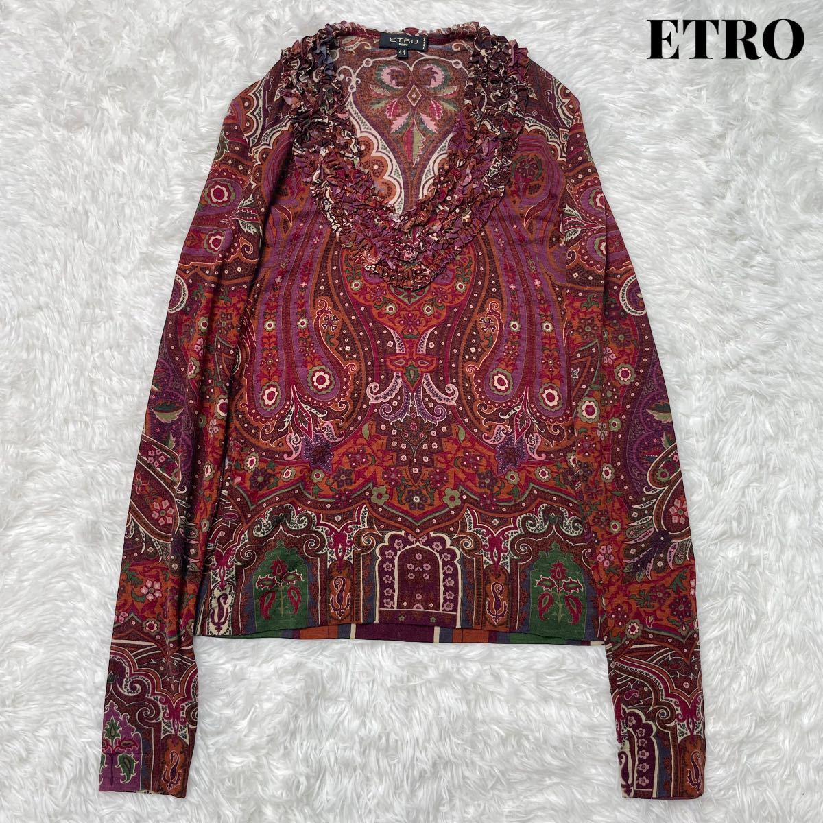 【未使用に近い】【美品】ETRO エトロ 総柄 デザイン 長袖 カットソー 44 上品 高級の落札情報詳細 - ヤフオク落札価格検索 オークフリー