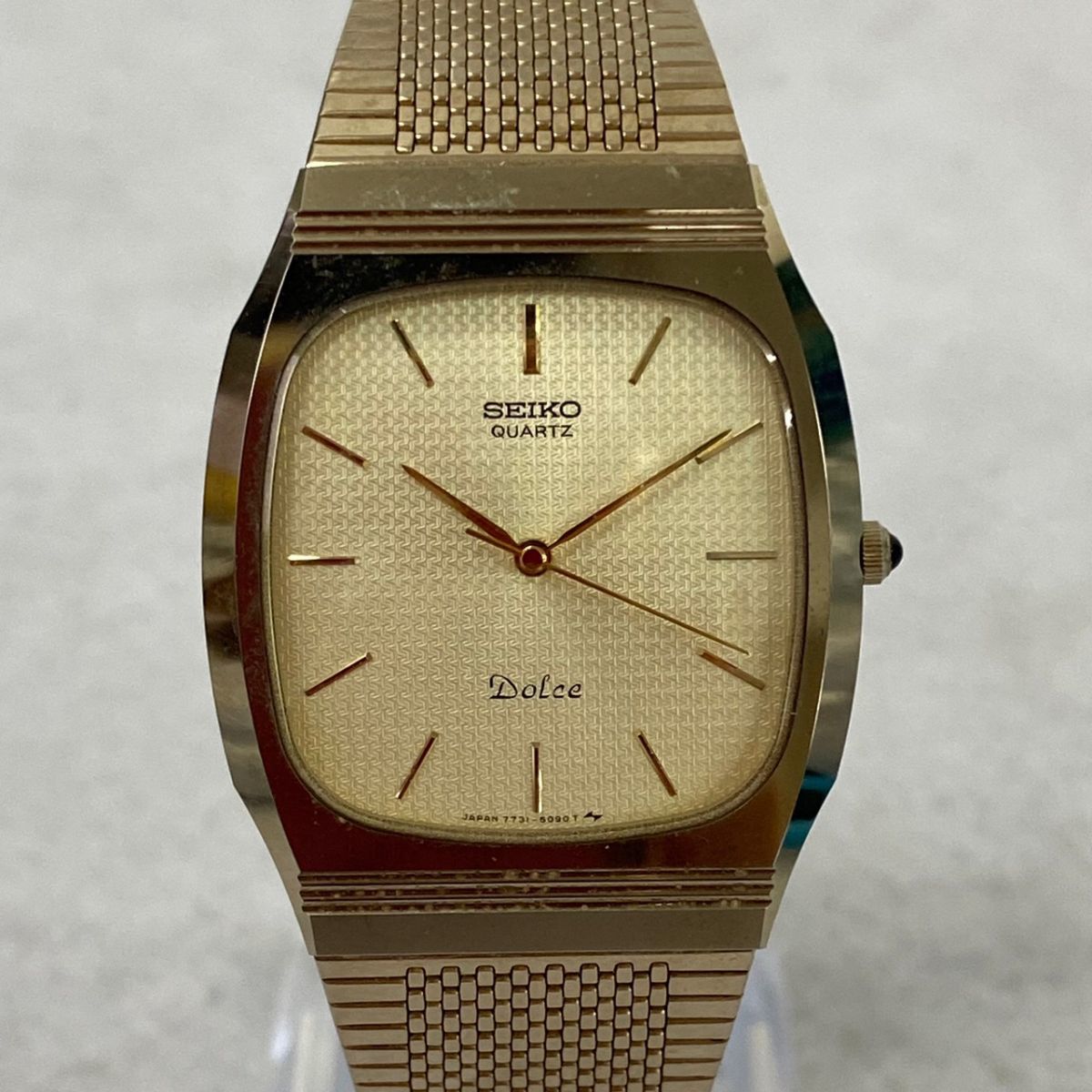 【傷や汚れあり】B429-W1-608 SEIKO Dolce セイコー ドルチェ QUARTZ クォーツ 7731-5091 ゴールド文字盤 ...