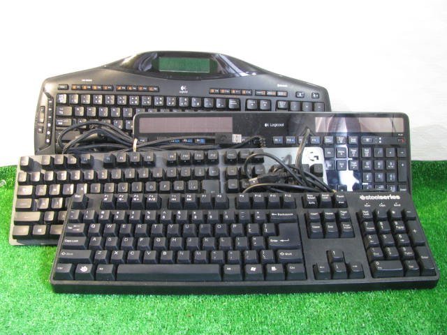 【傷や汚れあり】K10029/キーボード 4台/SteelSeries 64225-US,Logicool Y-U0032 Y-R0016 Y ...
