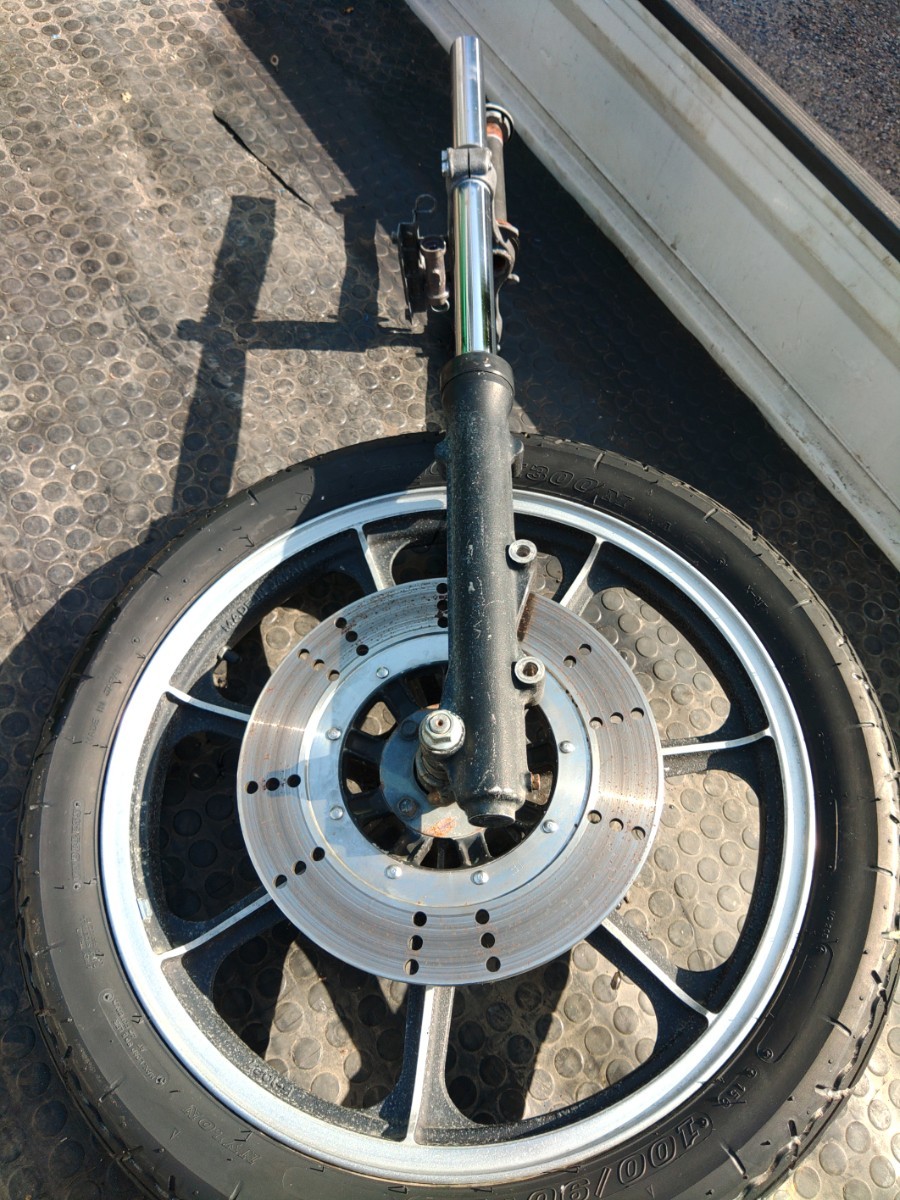 【傷や汚れあり】②当時物!旧車!カワサキ Z400FX E1 E2 E3 E4 ? ホイール、フロントフォークセット! F-1027 シングル ...