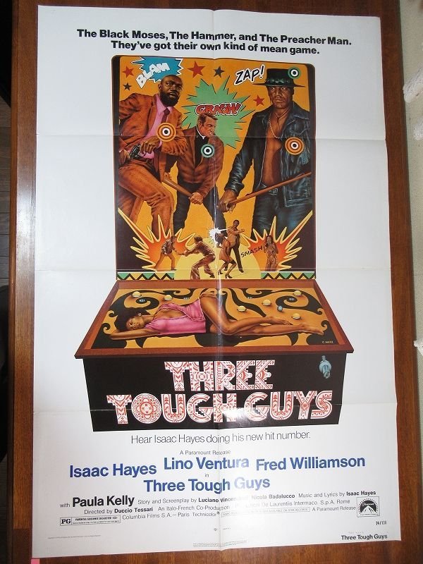 【傷や汚れあり】OA120/US版1sh 映画ポスター【 Three Tough Guys 】監督 ドゥッチョ・テッサリ/ORG 74/136 ...