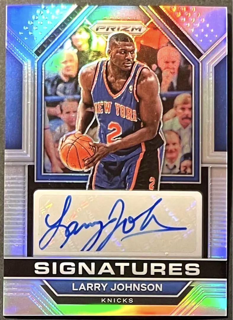 【目立った傷や汚れなし】【 SP Auto 】Larry Johnson 2022-23 Prizm Signatures SIlver ...