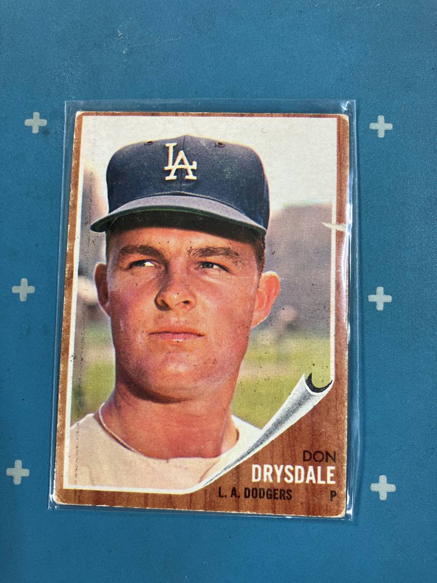 【やや傷や汚れあり】1962 Topps Baseball #340 Don Drysdale 9 Times All Star, Cy ...