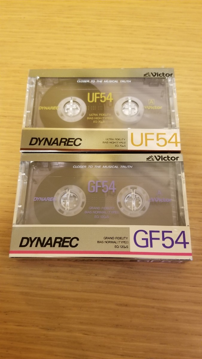 【未使用】未使用【Victor DYNAREC（ビクター ダイナレック）】カセットテープ UF54（TYPEⅡ）1個・GF54（TYPEⅠ）1 ...