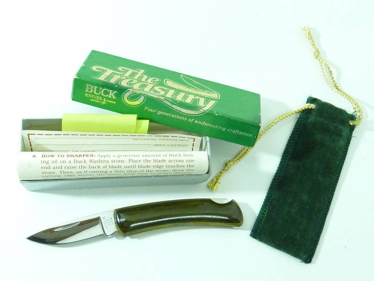 【目立った傷や汚れなし】3. BUCK Knife 527 グリーン【美品】収納袋付き The Treasuryの落札情報詳細 - Yahoo!オークション落札価格検索 オークフリー