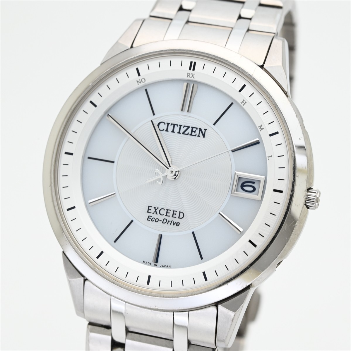 【やや傷や汚れあり】シチズン/EXCEED ソーラー電波時計 チタン/TITANIUM H113-T016189 薄型 厚み7mm メンズ 腕 ...