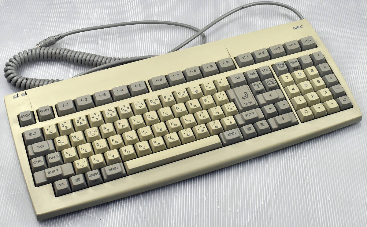 【目立った傷や汚れなし】NEC PC-9801 PC-9821用 純正キーボード (Windowsキー有りタイプ) (基本動作確認済 ...