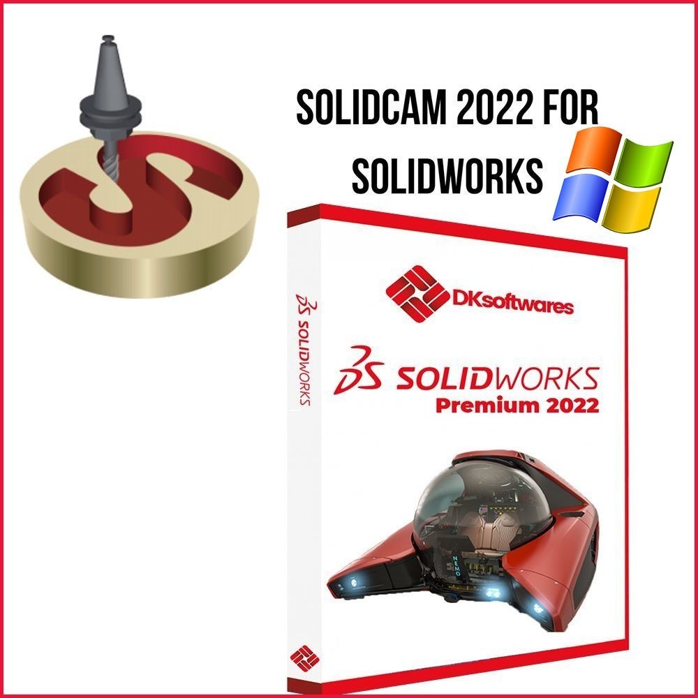 【未使用】SOLIDWORKS Premium 2022 SP5.0インストール動画付き + SolidCAM 2022 サンプルモデル付き ...