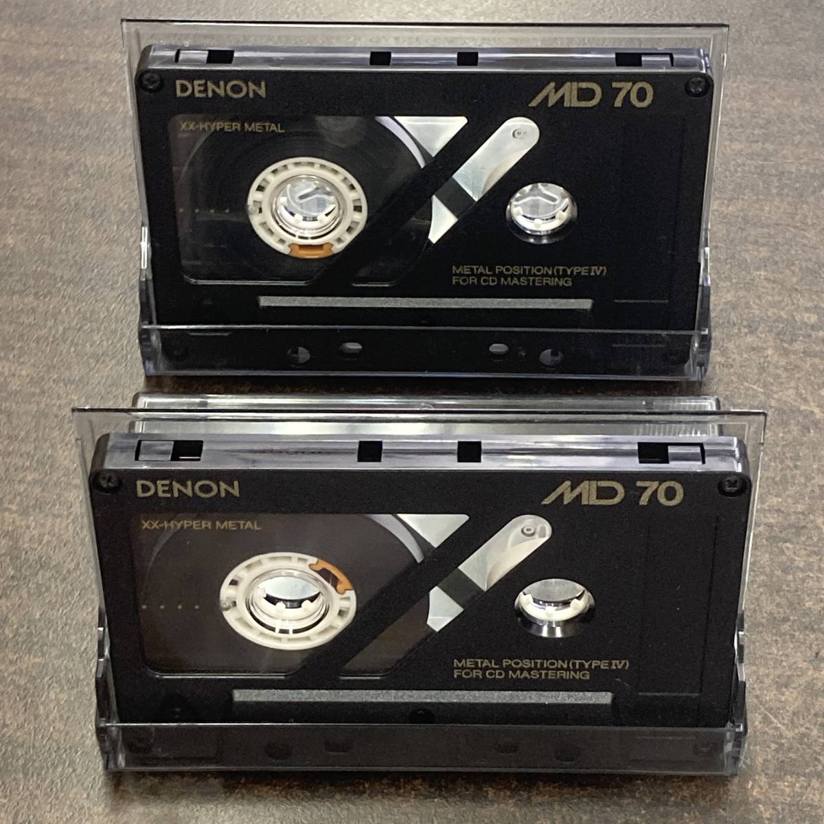 【やや傷や汚れあり】0528T DENON MD 70分 メタル 2本 カセットテープ/Two DENON MD 70 Type IV Metal Position Audio ...