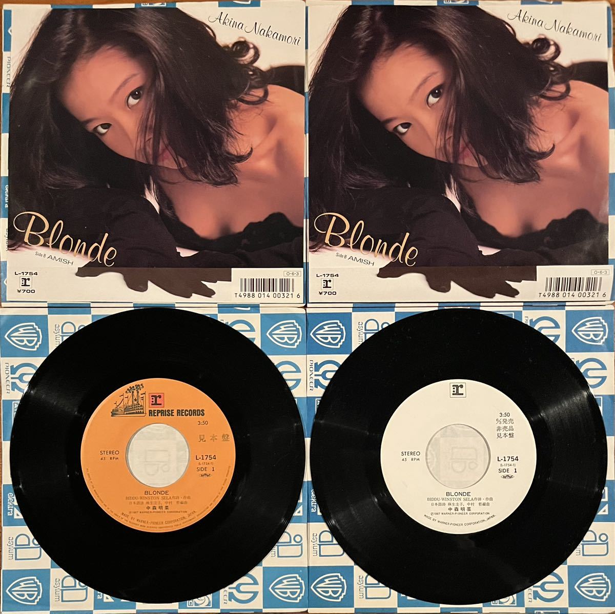 【目立った傷や汚れなし】中森明菜 プロモ 見本盤 非売品 Ep レコード Blonde 2枚 白レーベル スタンプ 歌姫 写真 7inch