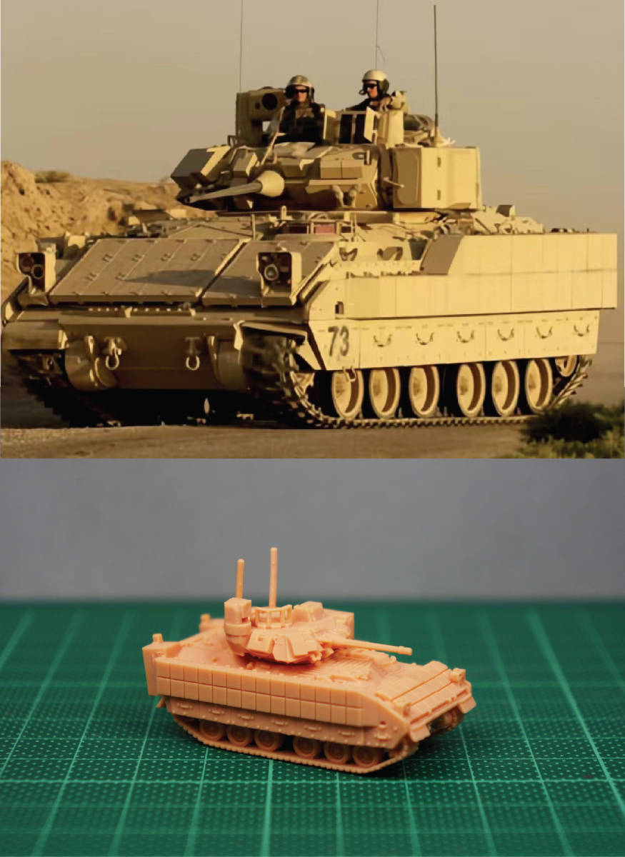 【未使用】1/144 未組立 USA M2A3 IFV /w explosive armor (fine detail) Resin Kit ...
