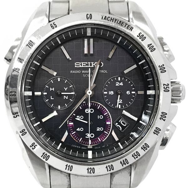 【目立った傷や汚れなし】SEIKO セイコー BRIGHTZ ブライツ 腕時計 SAGA075 電波ソーラー アナログ クロノグラフ パープル ブラック カレンダー コレクションの落札情報詳細 ...
