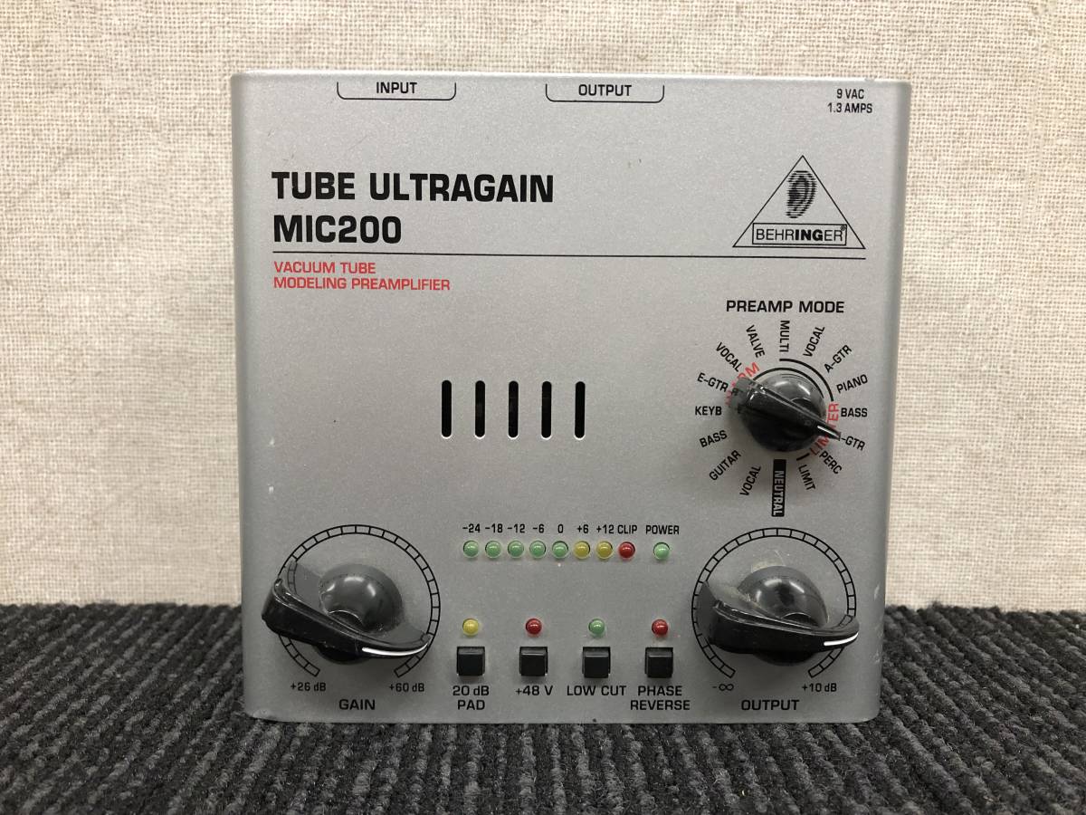 【傷や汚れあり】30☆BEHRINGER TUBE ULTRAGAIN MODEL MIC200 ベリンガー マイク プリアンプ 通電OK ...