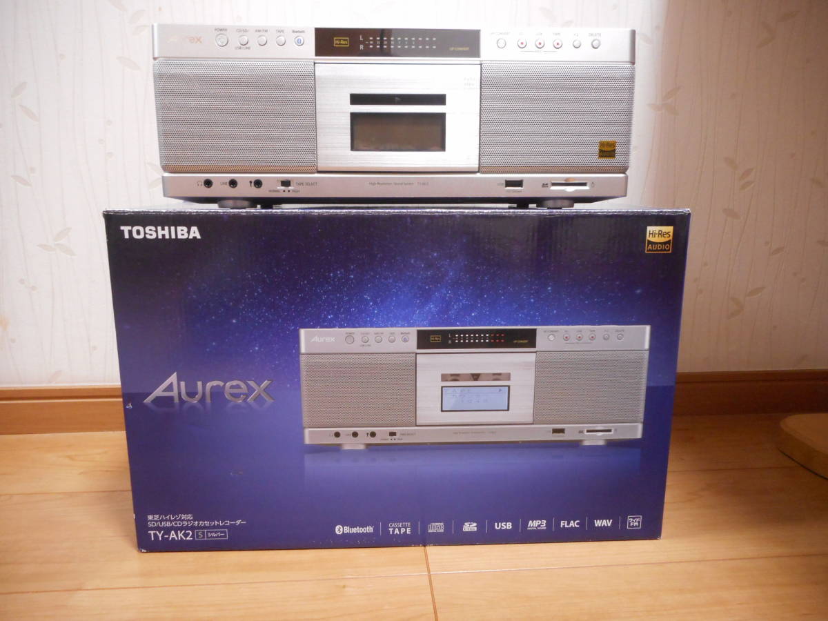 【目立った傷や汚れなし】 CD読込不可!Aurex ハイレゾ対応SD/USB/CDラジオカセットレコーダー TY-AK2（S） シルバーの落札情報詳細 - ヤフオク落札価格検索 オークフリー