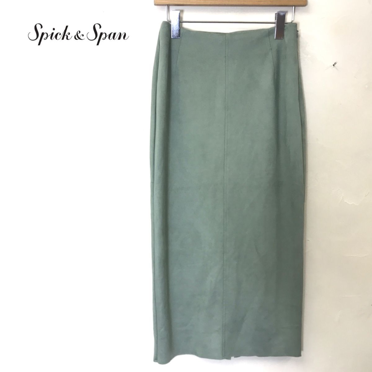 【未使用】M1674-W タグ付き未使用 Spick & Span スピックアンドスパン タイトスカート ストレッチ フェイクスウェード size:38 グリーン系 ポリの落札情報詳細 ...