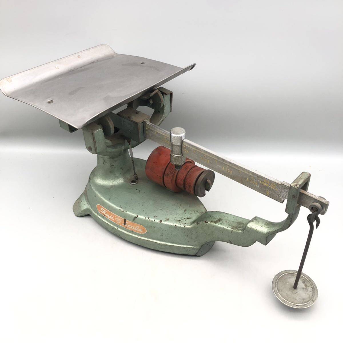 【やや傷や汚れあり】FUJI 富士 SCALE スケール 上皿天秤 計り はかり 文鎮 測定器 計測器 100g ~ 10kg 当時物 昭和 ...