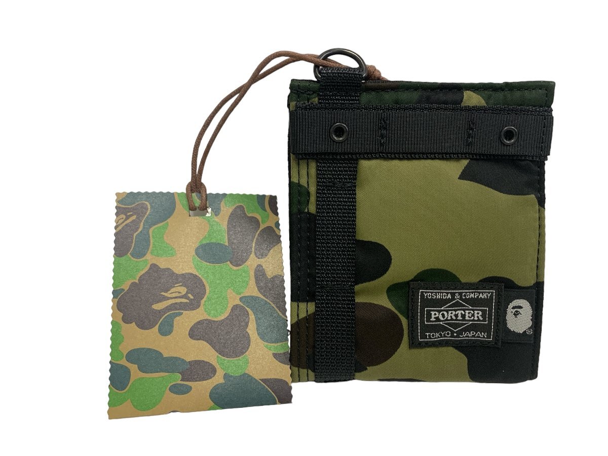 【新品】新品 MCM × BAPE A BATHING APE BAPE SHARK ZIP AROUND WALLET BROWN エイプ ...