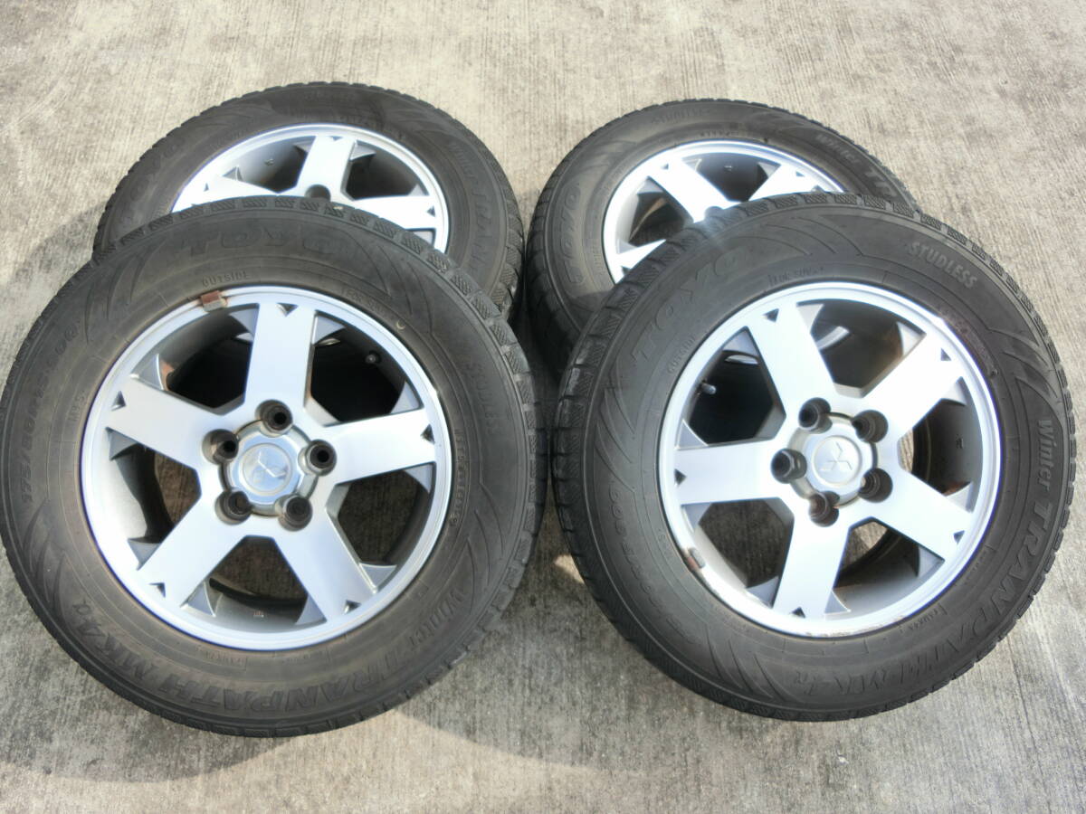 【やや傷や汚れあり】[288] 三菱純正 15インチ アルミホイール 15×5.5J+46 PCD114.3 5穴 4本セット タイヤ 175/80R15 パジェロミニ H58A 外しの落札 ...