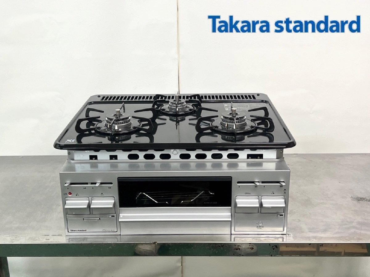 【未使用に近い】タカラスタンダード ビルトイン 3口コンロ TN36V-60T ホーロートップ【都市ガス】2024年製 幅60cm 片面焼き ...