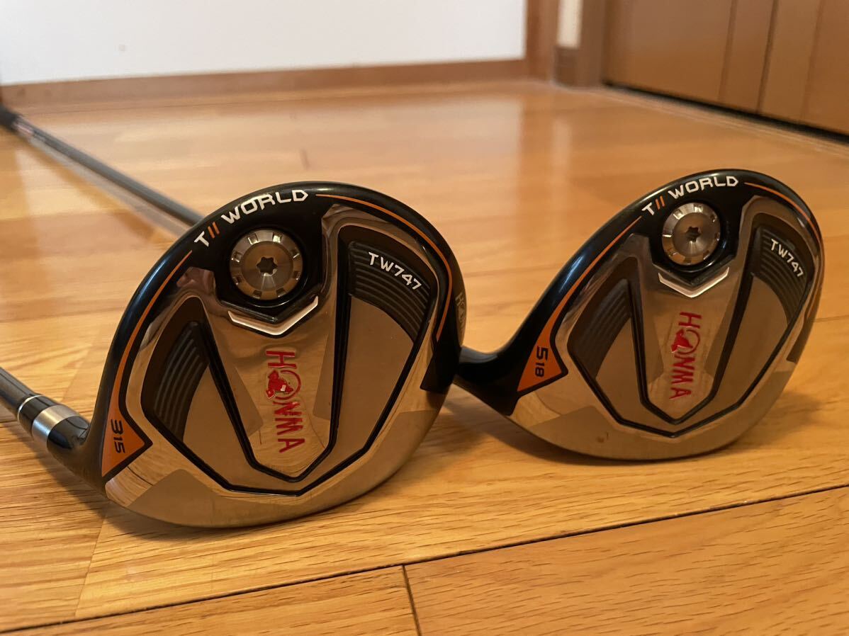 【やや傷や汚れあり】中古 ホンマ TW747 3番15度、5番18度 SRシャフト 2本セットの落札情報詳細 - ヤフオク落札価格検索 オークフリー