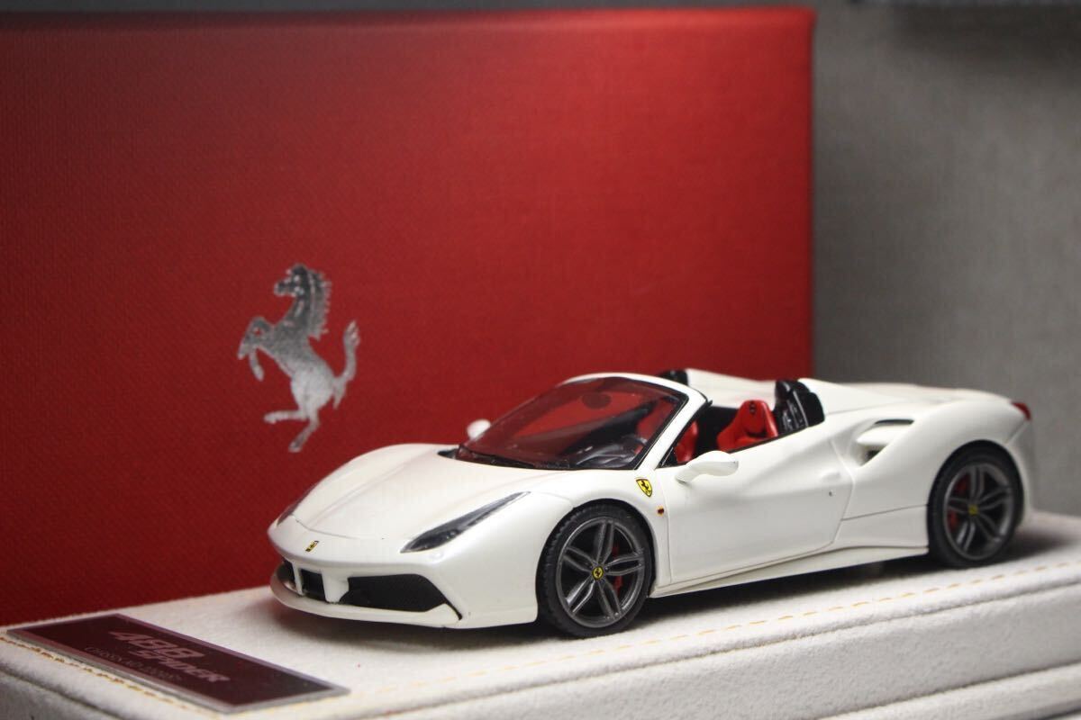 【目立った傷や汚れなし】特注 1/43 MR Ferrari 488 Spider White MRコレクション フェラーリ 488 ...