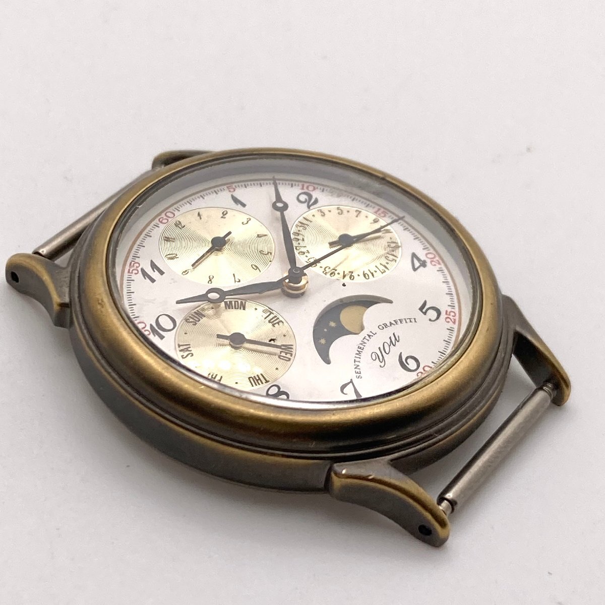 【全体的に状態が悪い】ORIENT SENTIMENTAL GRAFFITI you C7E207-50ムーンフェイズ フェイスのみ クォーツ ...