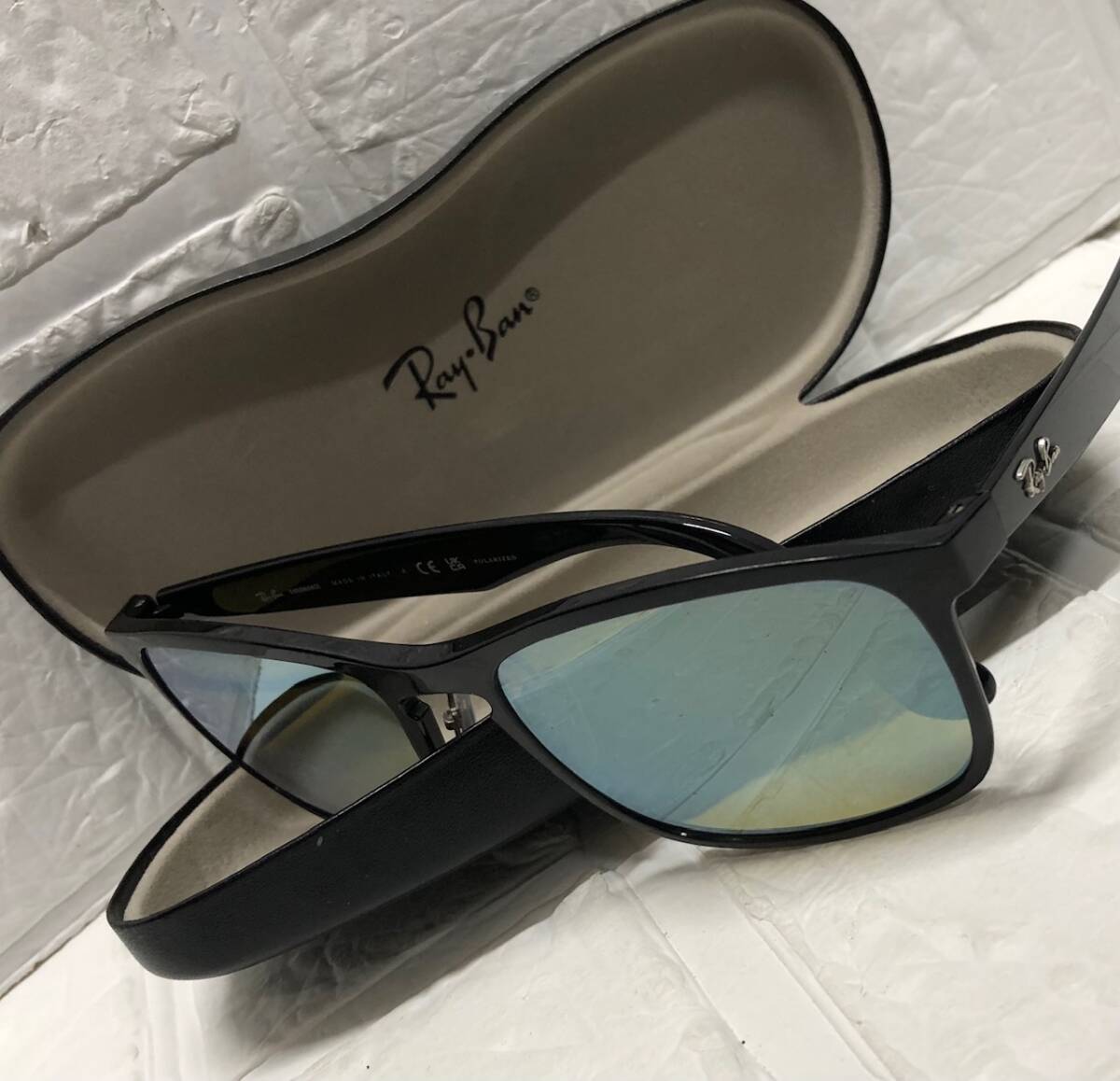 【やや傷や汚れあり】【レイバン】本物 Ray-Ban サングラス ロゴテンプル CHROMANCE クロマンス RB 4255 ブラウン メンズ レディース 伊製 ケース付き 送料520円の ...