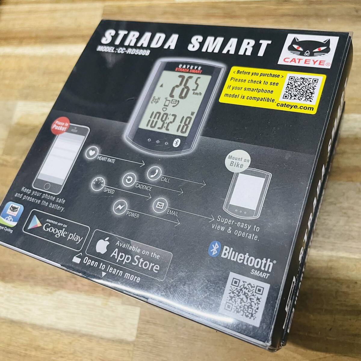 【未使用】【未使用品】 CATEYE STRADA SMART CC-RD500B スピード ケイデンス 心拍計 ISC-12 HR-12 サイクルコンピューター 3点 サイコン ...