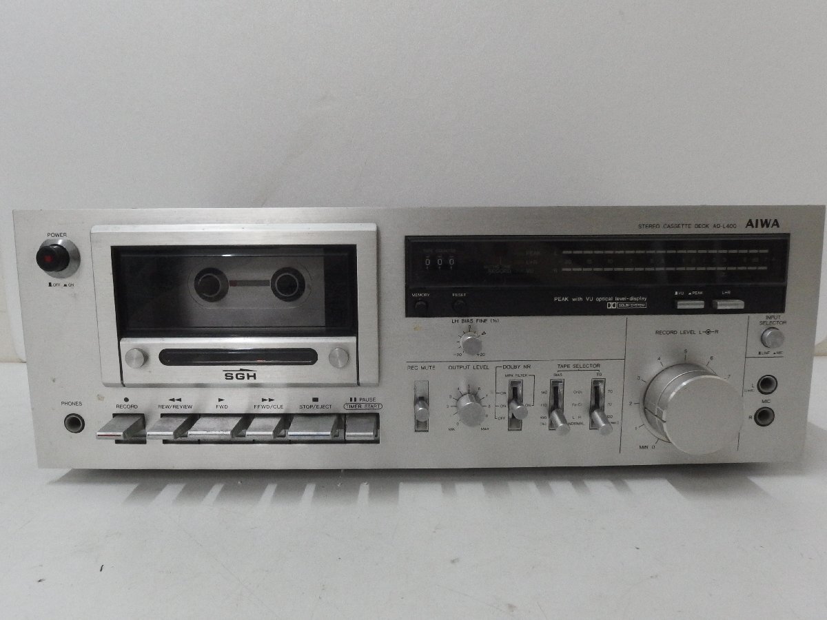 【全体的に状態が悪い】10 /Zク4296 AIWA アイワ AD-L400 カセットデッキ オーディオ 音響機器 中古 通電〇 / ジャンク ...