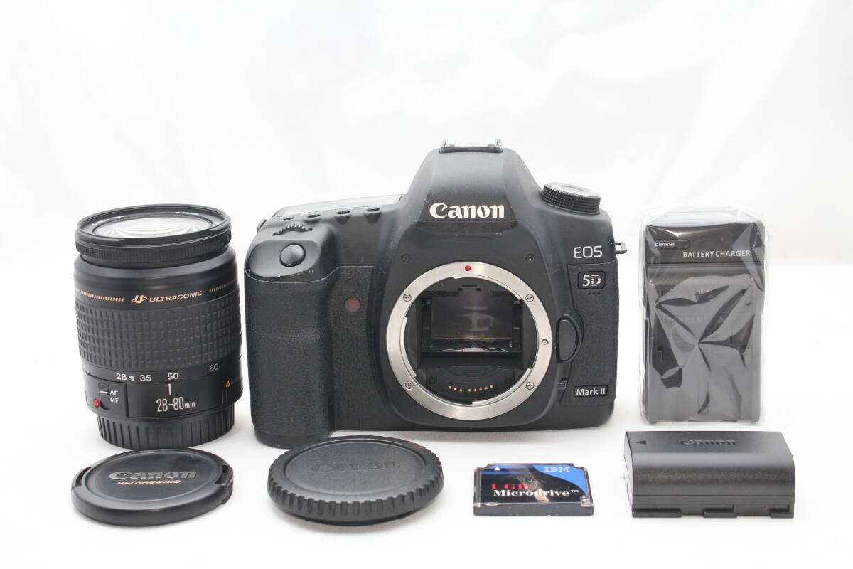【目立った傷や汚れなし】★【限定！美品 フルサイズ一眼レフ】 Canon EOS 5D Mark II Mark2 マーク2 ボディ ★ EF28-80mm F3.5-5.6 IV USMの ...