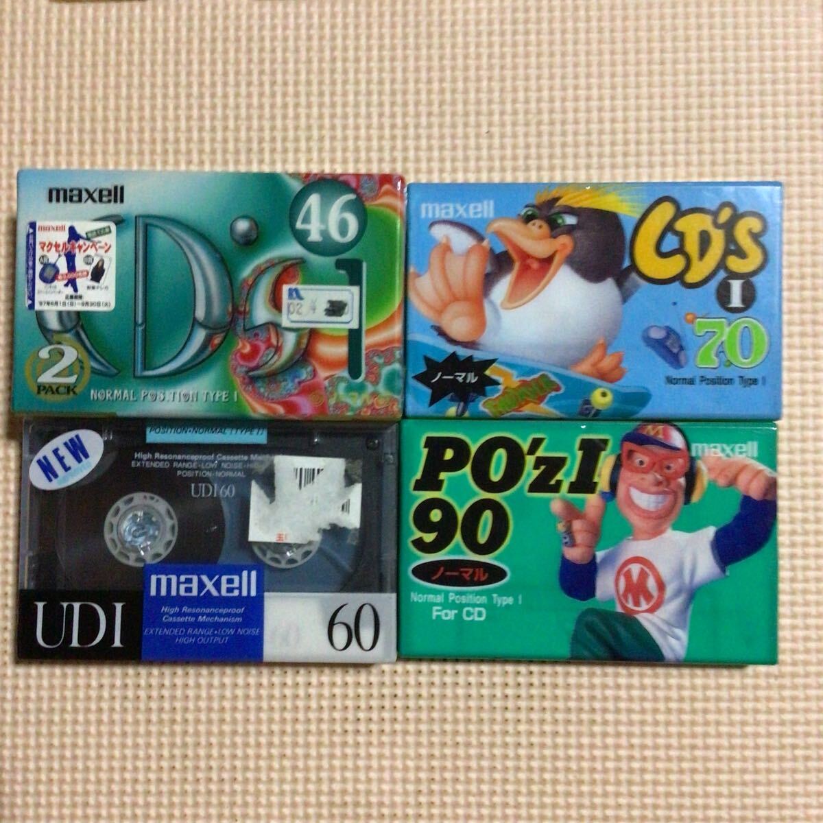 【未使用】maxell CD's1 46 2パック.70.UDⅠ 60.PO'z 90 ノーマルポジション カセットテープ5本セット【未開封 ...