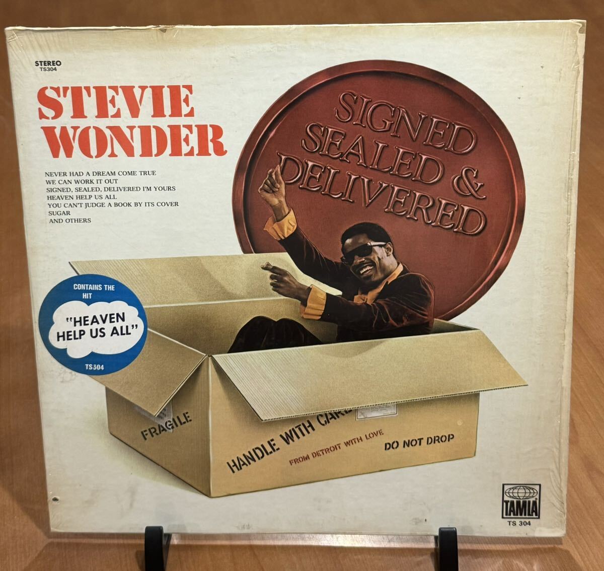 【やや傷や汚れあり】USオリジナルLP Stevie Wonder スティーヴィー・ワンダー DJプロモ”Signed, Sealed and Delivered” (Hype Sticker ...