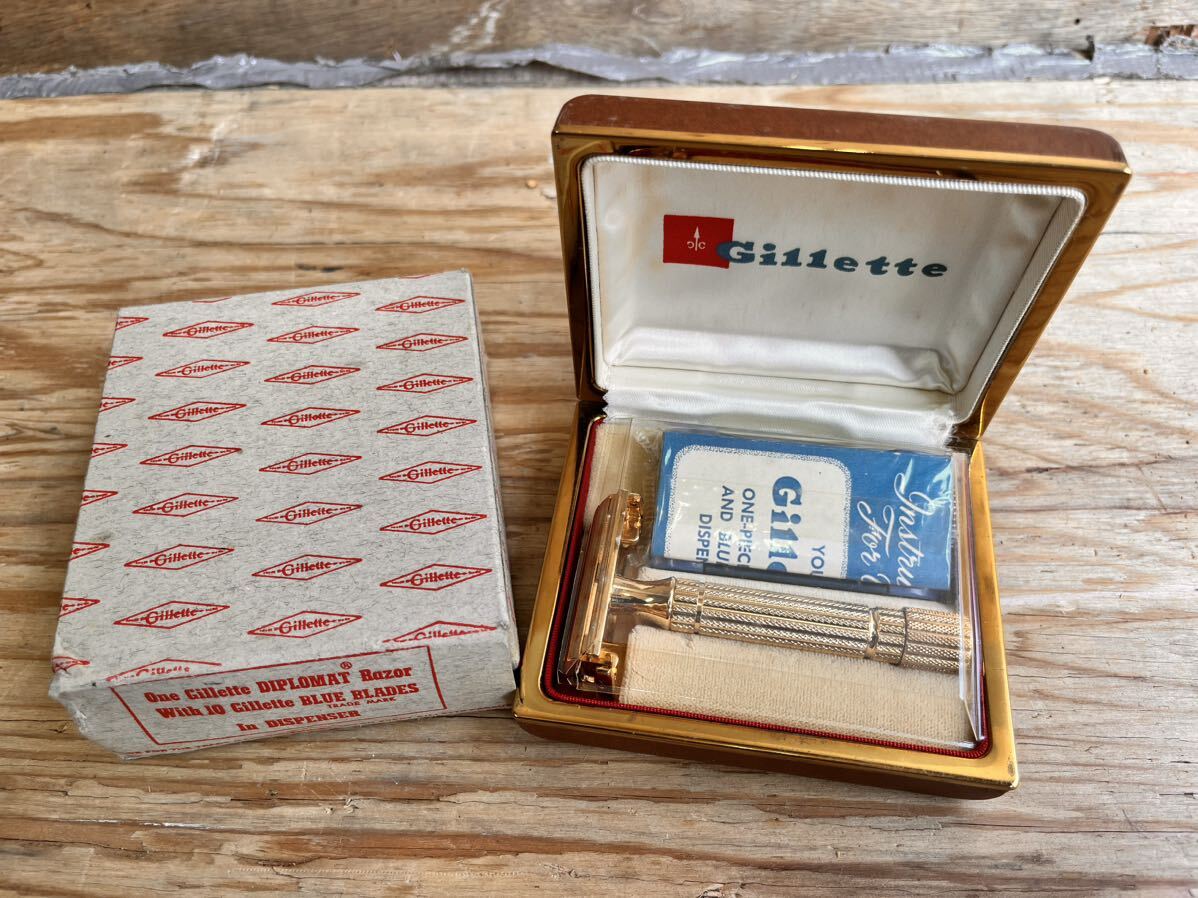 【未使用】1950年代 Gillette Gold Diplomat ジレット 髭剃り ゴールド 未使用品 長期保管品の落札情報詳細 ...
