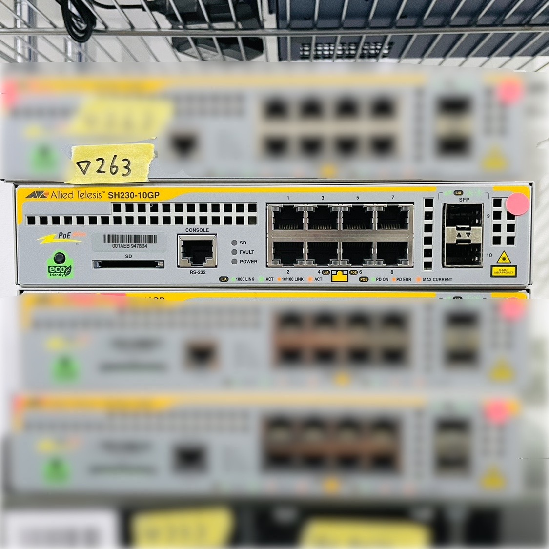 【傷や汚れあり】 263【通電OK】Allied Telesis AT-SH230-10GP レイヤー2plus ギガビット・インテリジェント ...