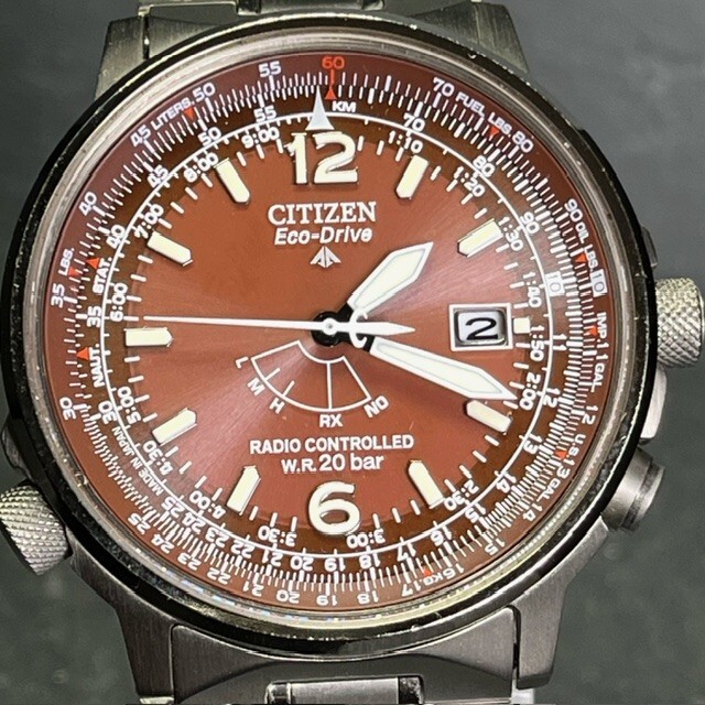 【目立った傷や汚れなし】美品 CITIZEN シチズン PROMASTER Sky プロマスター スカイ CB0241-85X 腕時計 エコドライブ ソーラー アナログ カレンダー ブラウンの ...
