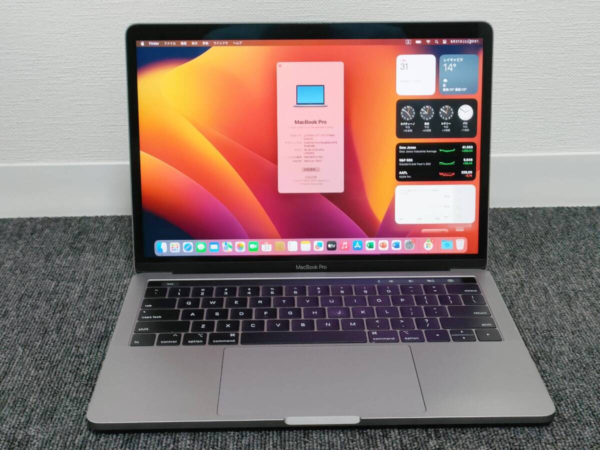 【やや傷や汚れあり】★ MacBook Pro 2019 A1989 ★ Core i5-8279U/ 16GB / 512G / 13インチ ...