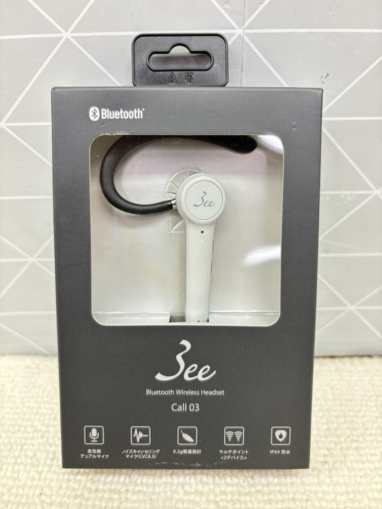 【未使用に近い】D429 3ee Bluetooth ヘッドセット Call 03 ライトグレー ノイズキャンセリングマイク マルチポイント 左右対応 イヤーフック IPX4防水の落札情報詳細 ...