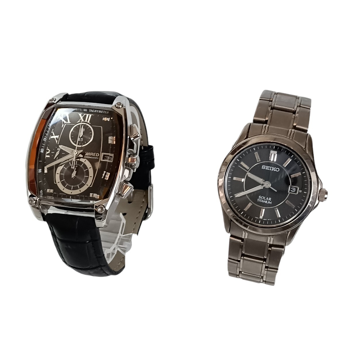 【目立った傷や汚れなし】Y1004-1 綺麗 SEIKO WIRED セイコー メンズ腕時計 稼働 クロノグラフ ソーラー 7T92 V145 ...