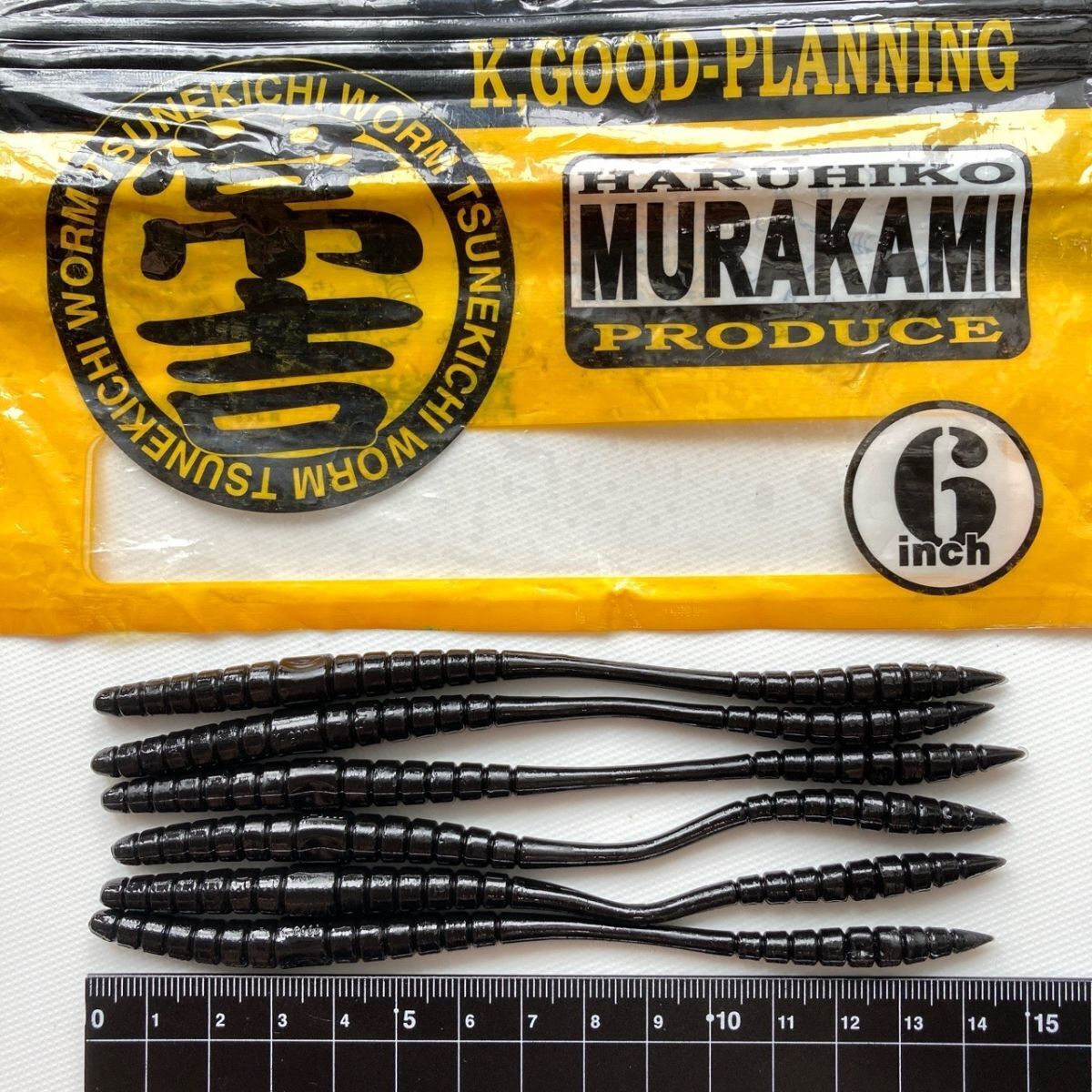 【目立った傷や汚れなし】714172 ツネキチ 常吉 ワーム 6インチ 6本 K,GOOD ケイグッド TSUNEKICHI WORM 村上 ...