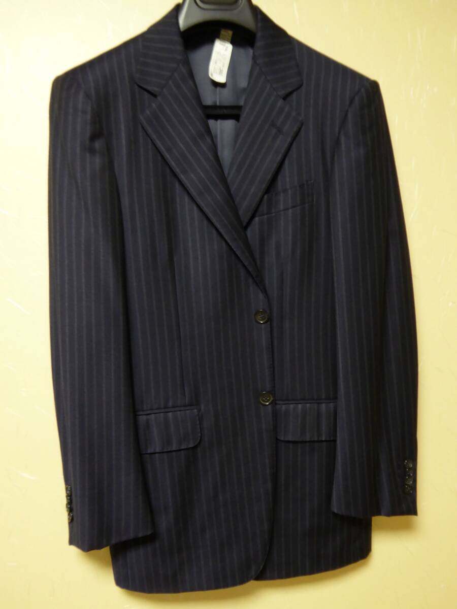 【目立った傷や汚れなし】★1円〜Ermenegildo Zegna ゼニア伊製2B紺ストライプスーツ美品★46 7C★秋冬物★クリーニング済み ...