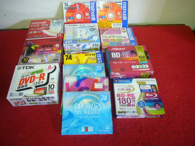 【未使用】【未使用】maxell TDK Victor 等 BD-RE 13枚 DVD-RW 10枚 DVD-R 20枚 CD-RW 5枚 CD-R 32枚 合計 90枚 まとめての落札情報 ...