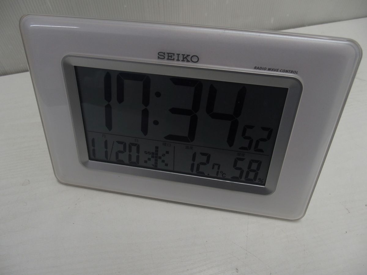 【目立った傷や汚れなし】☆SEIKO SQ424 セイコー 壁掛け 置き型 電波時計 温度 湿度 デジタルの落札情報詳細 - Yahoo ...